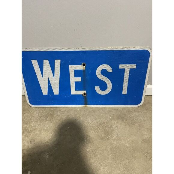 Art | Authentic Retired Dot Road Sign 12x24 West | Poshmark